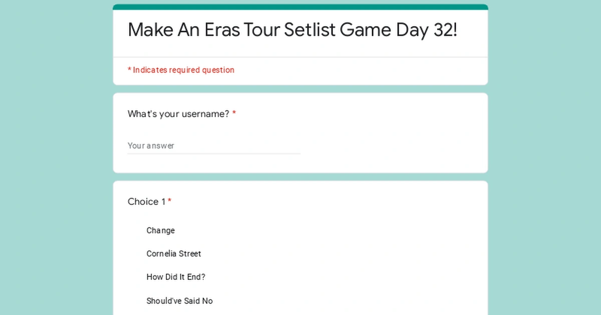 Make An Eras Tour Setlist Game Day 32! | Fandom