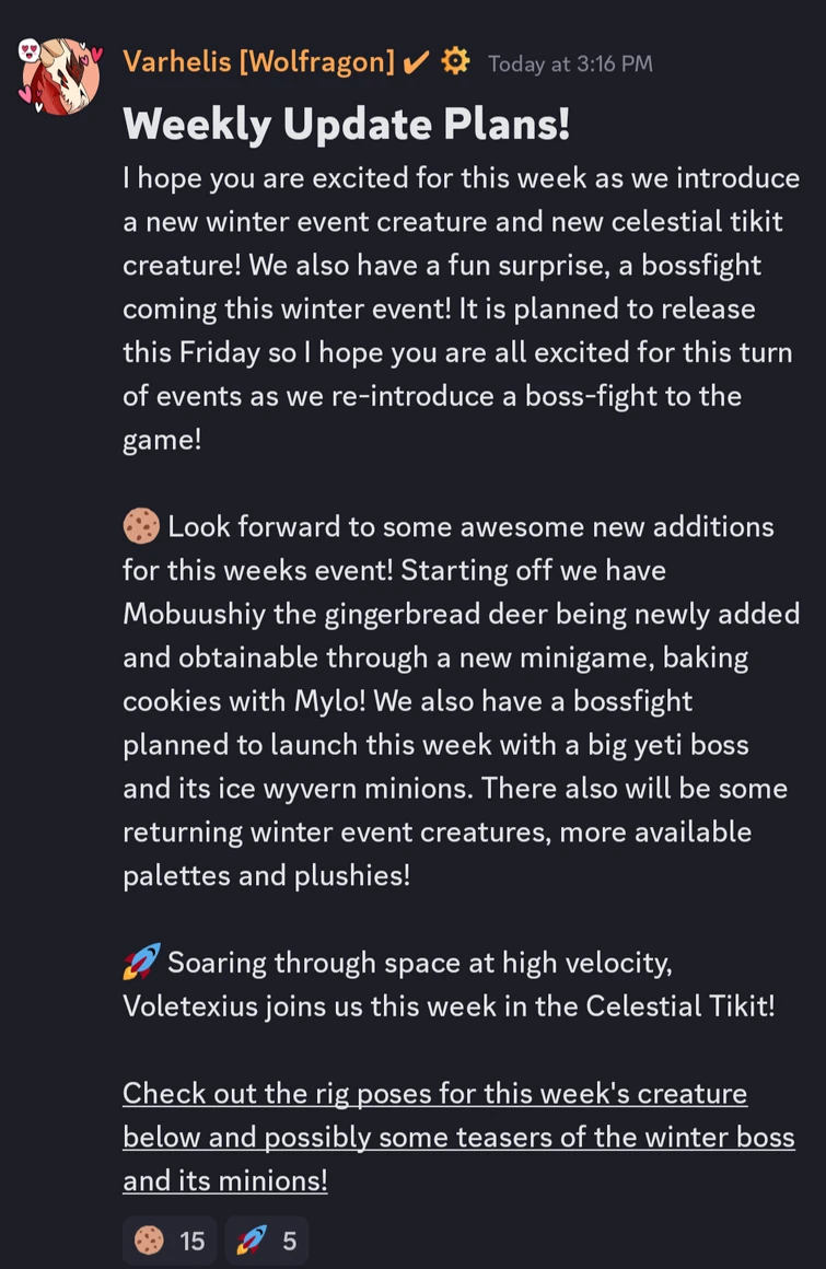 Weekly update plans | Fandom