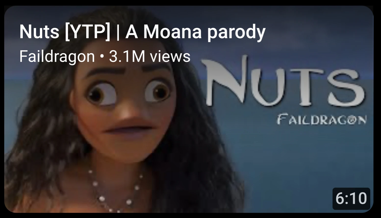 I swear every time I see a post with a YouTube video with it, I see ...