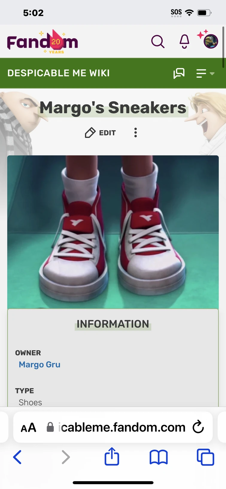 Why is there a page for Margo’s sneakers? | Fandom