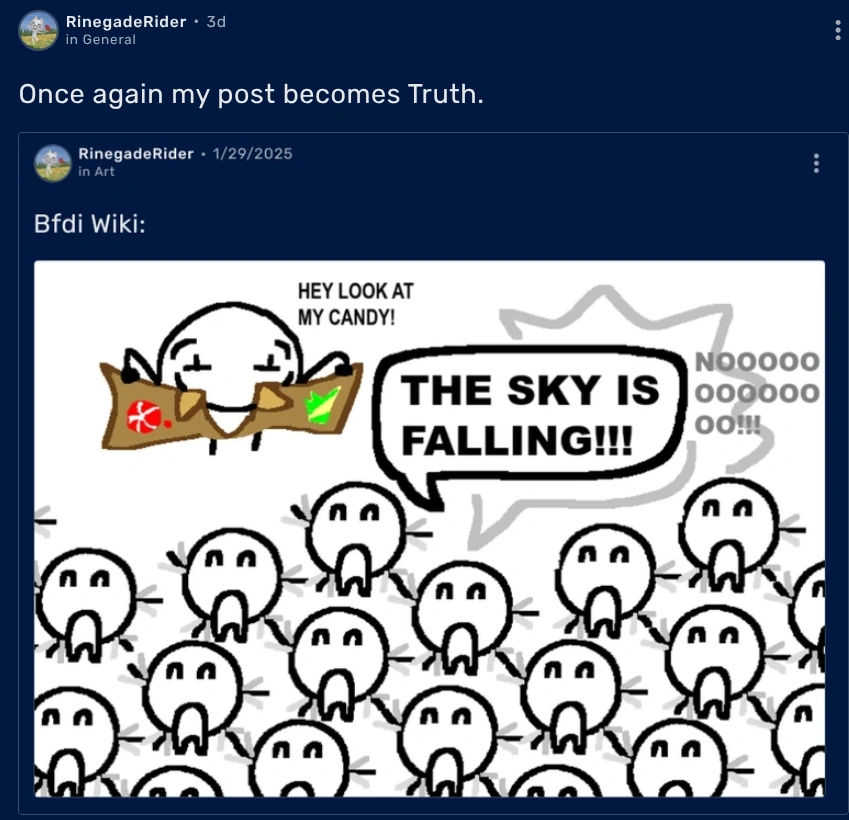 Once again my post becomes Truth. | Fandom