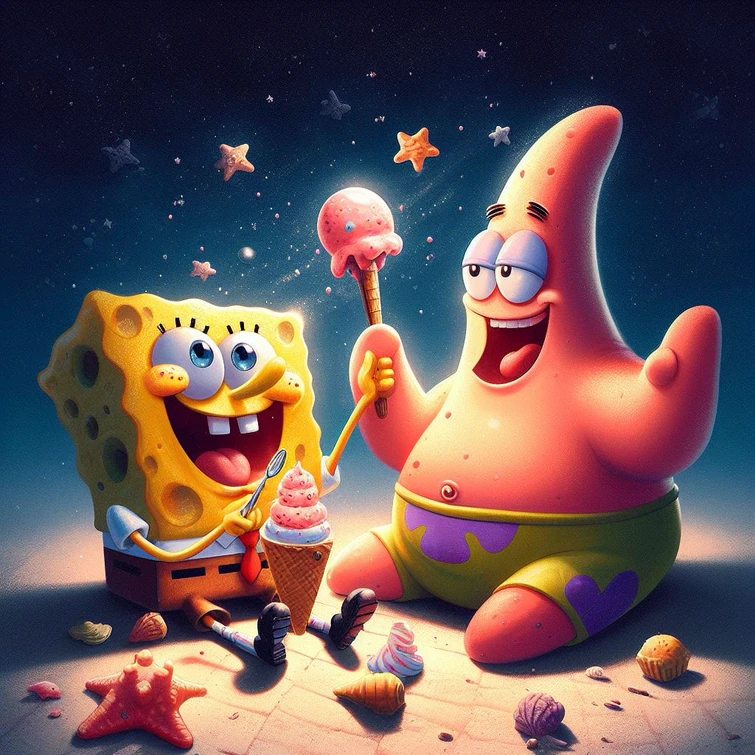 Some AI Art of SpongeBob and Patrick Eating Ice Cream | Fandom