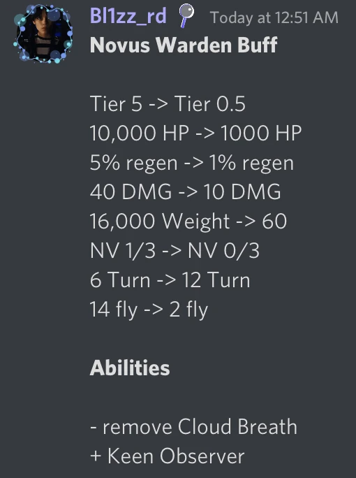 Novus Warden Buff! | Fandom
