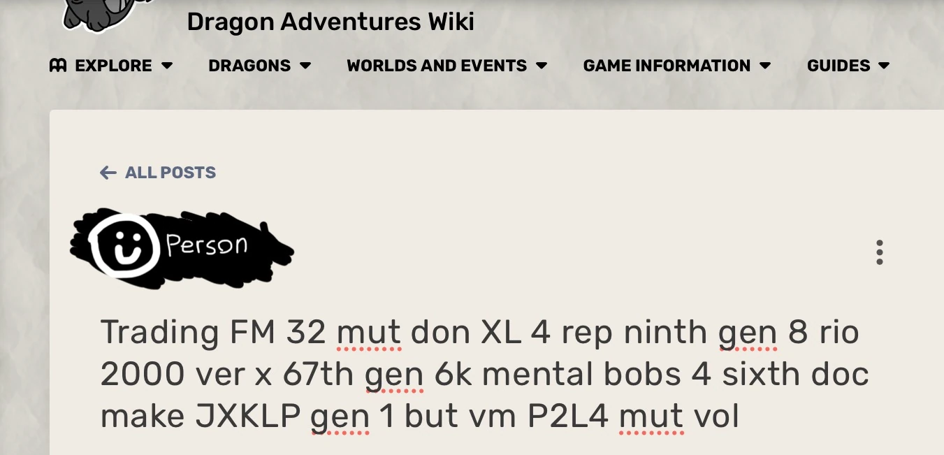 What dragon adventures trading ads look like to people who don’t play ...