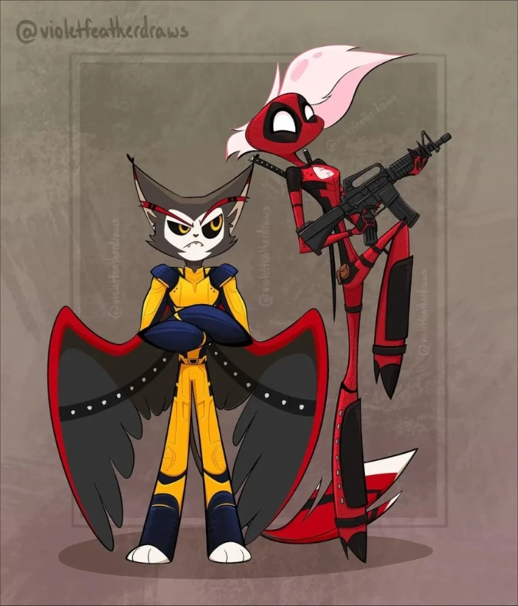 Angel Dust and husk as Deadpool and wolverine by Artist ...