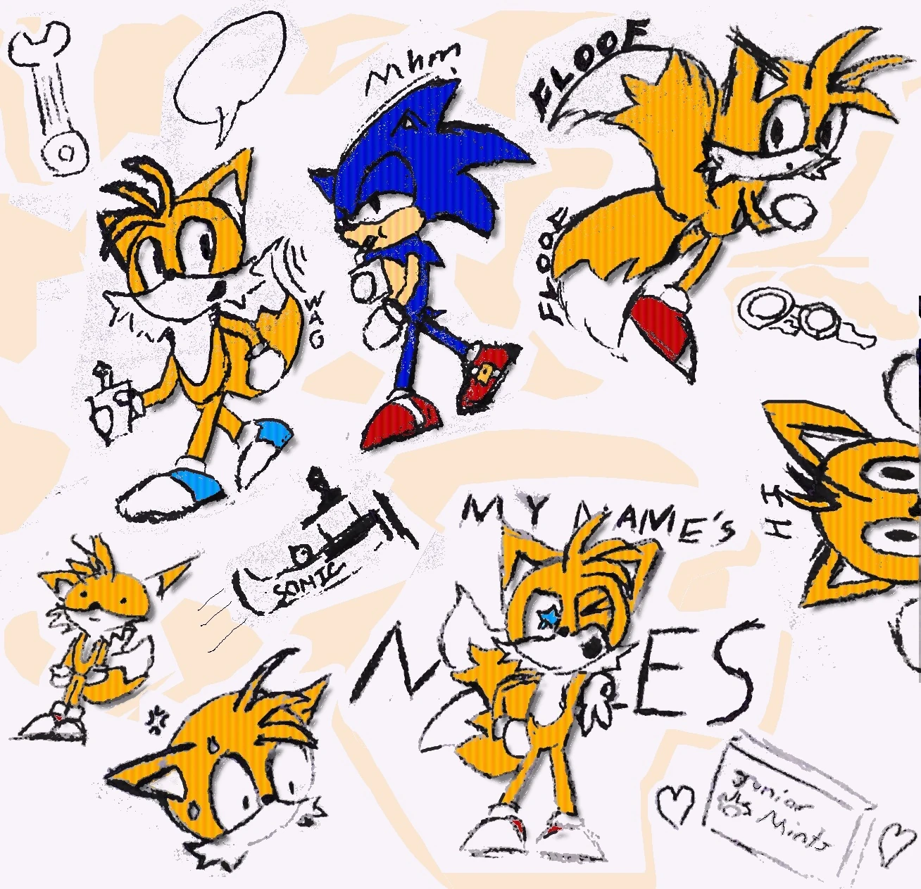 some random low-effort Tails doodles for Tails Twosday #4 | Fandom