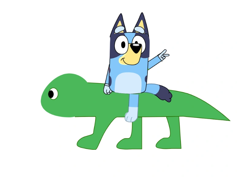 Bluey riding lizard | Fandom