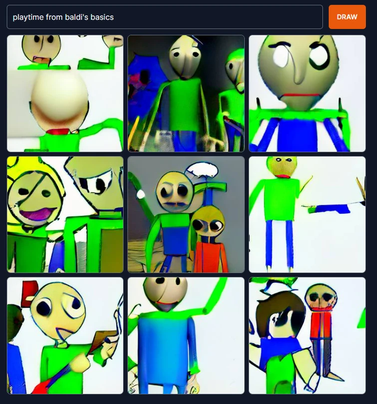 drew that stupid blue shirt baldi that always appears when you type ...