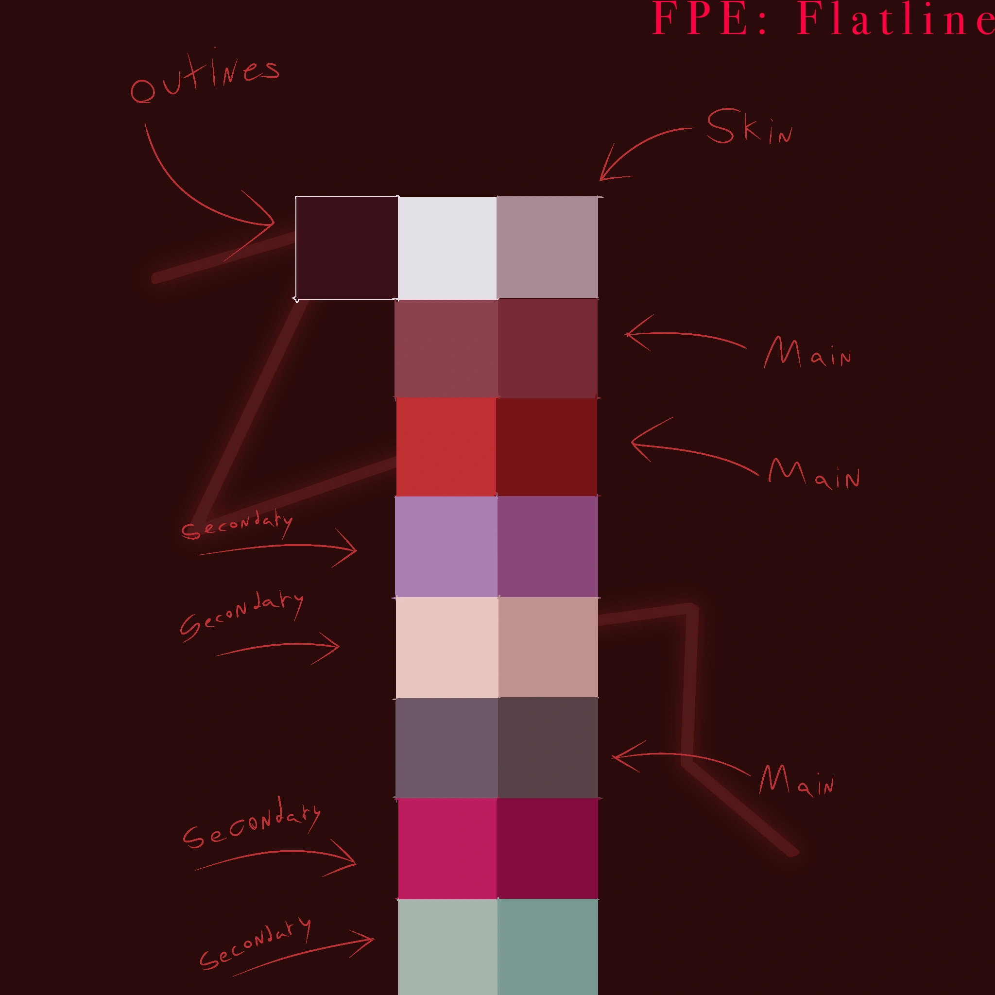 If i ever make FPE: Flatline, here's the color pallet. | Fandom
