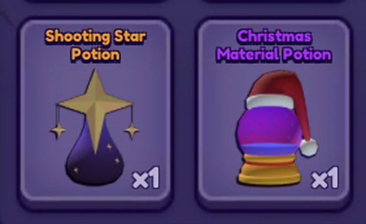 selling shooting star & christmas mat potion | Fandom
