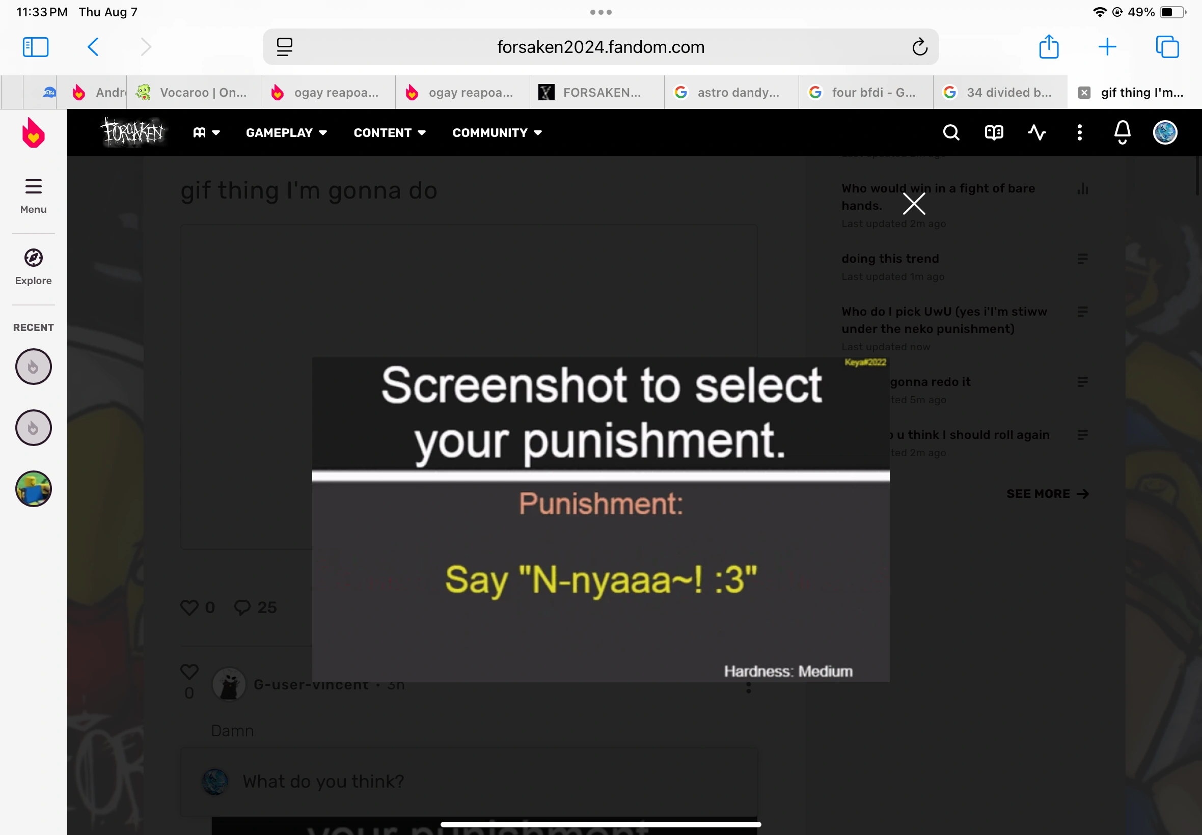 my punishment its lowkey boring | Fandom