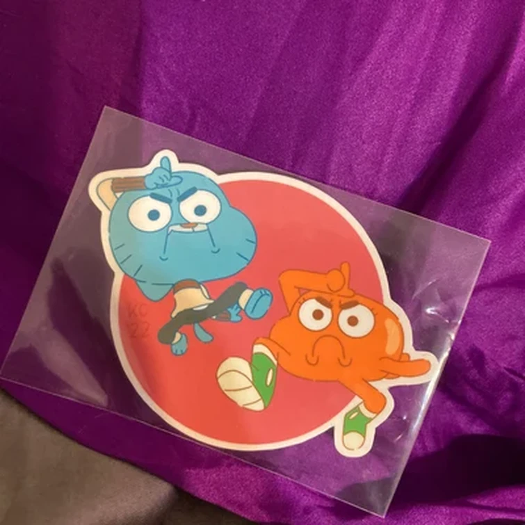 Gumball and Darwin on a circle sticker | Fandom