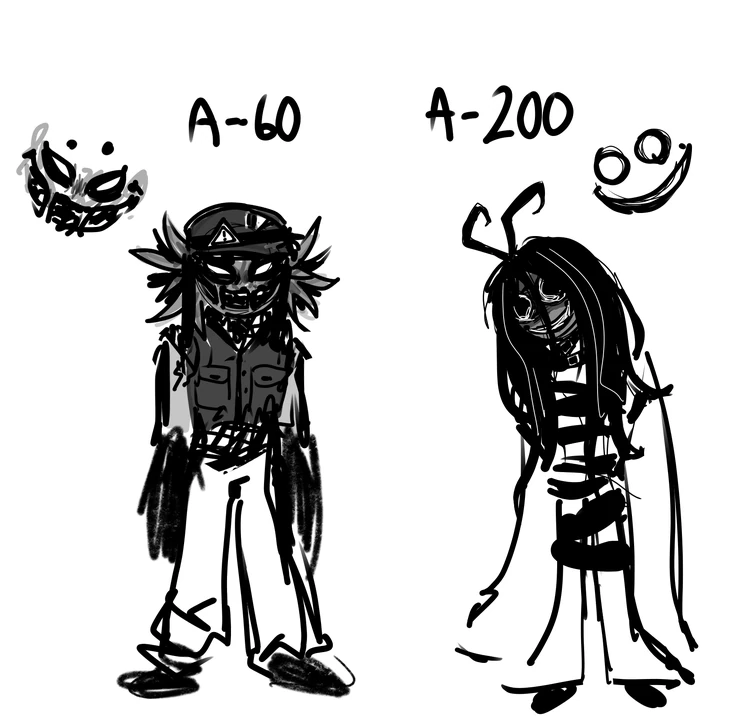 My earliest humanoid designs of A-60 and A-200. | Fandom