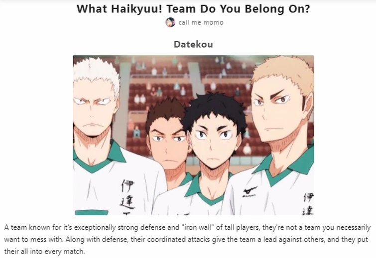 Haikyuu Quiz | Fandom