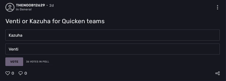 Sucrose or Venti for my quicken team comp, I just want the resistance shred and some crowd ...