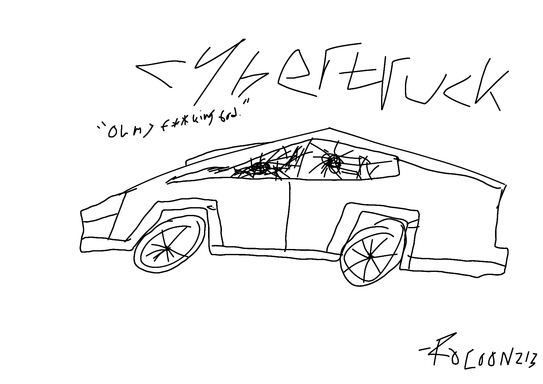 Crudely drawn Cybertruck | Fandom