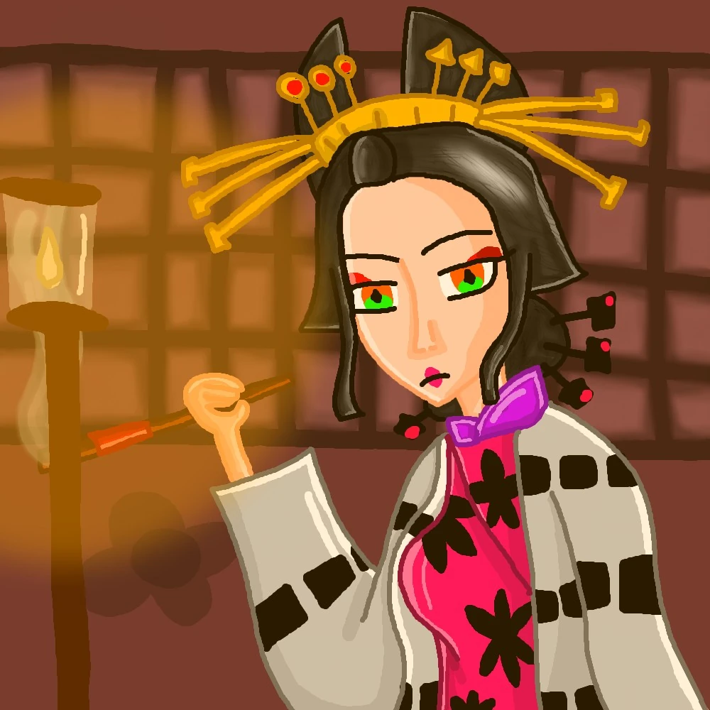 Daki as an oiran fanart | Fandom