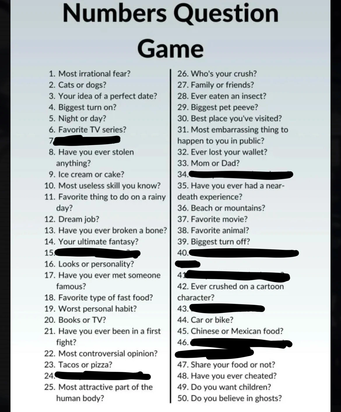 Pick a number and I will answer it | Fandom