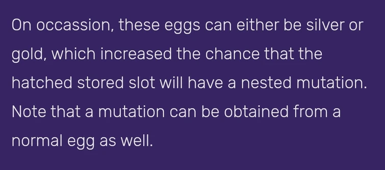 Does golden/silver eggs only boost nesting mut? | Fandom