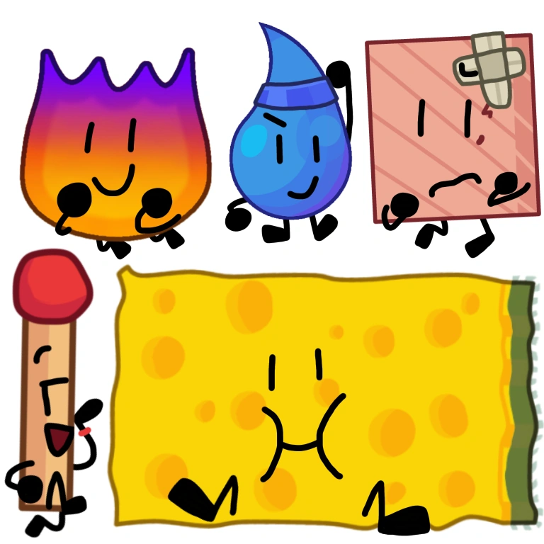 The first 5 BFDI characters | Fandom