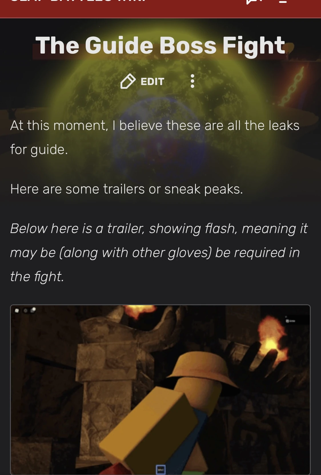 Isn’t the Guide boss gonna go with the already existing Guide page | Fandom