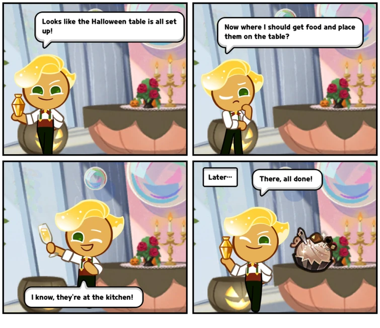 Sparkling cookie preparing the food for a Halloween party comic | Fandom