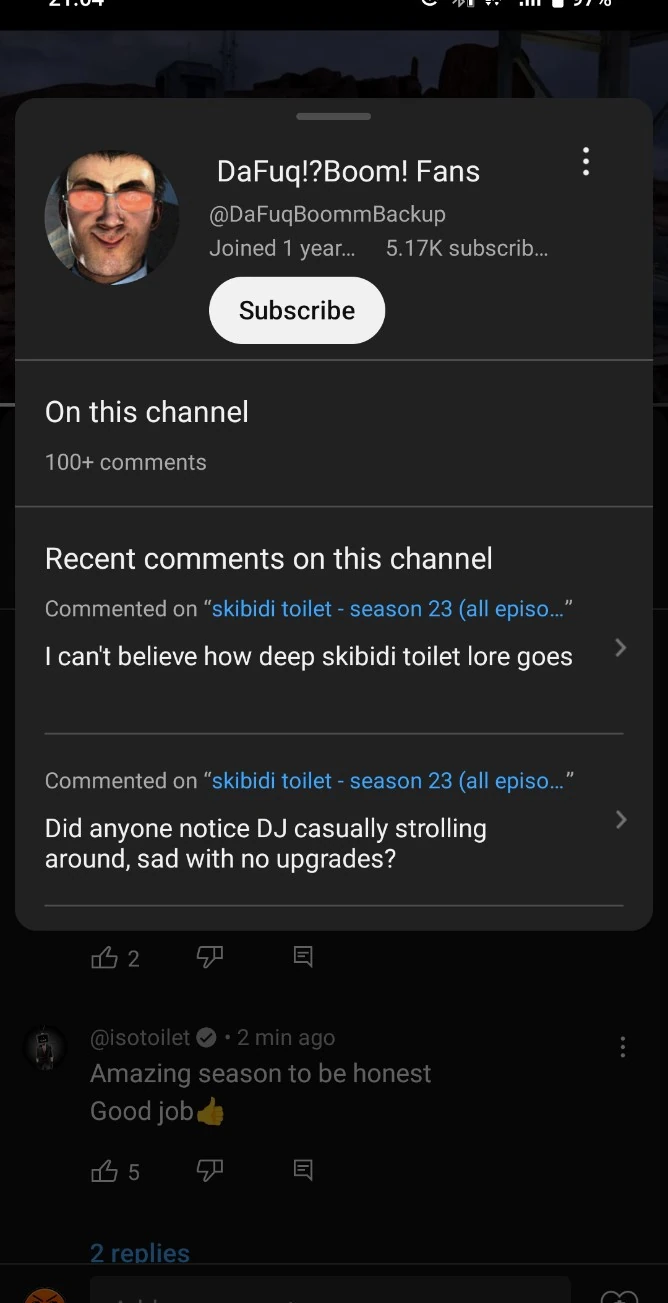 This fake Dafuq!?boom! channel is everywhere in the comment section ...