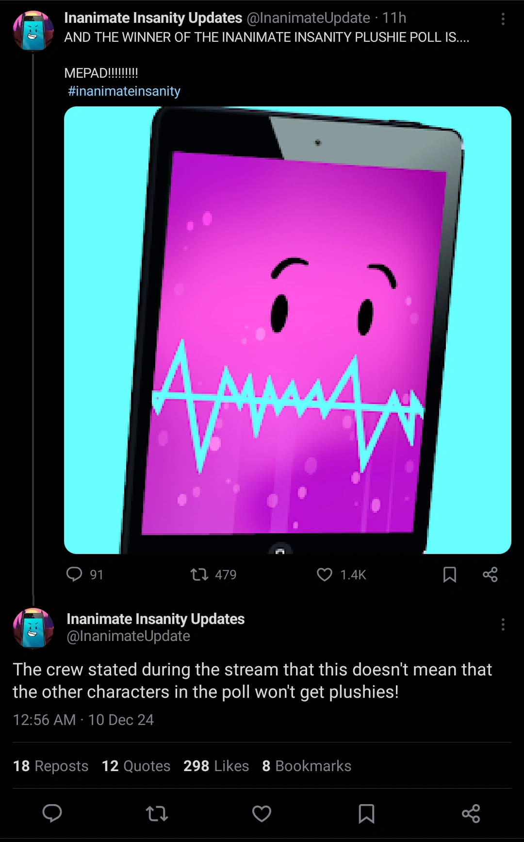 MePad is the winner of the II plushie poll! | Fandom