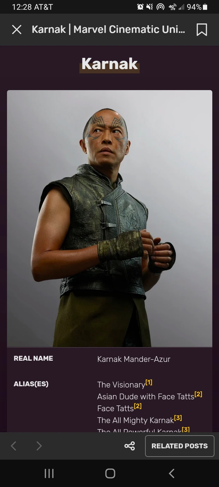 What are Karnak's powers in Inhumans? | Fandom