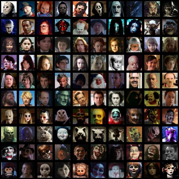Horror Movie Characters Collage