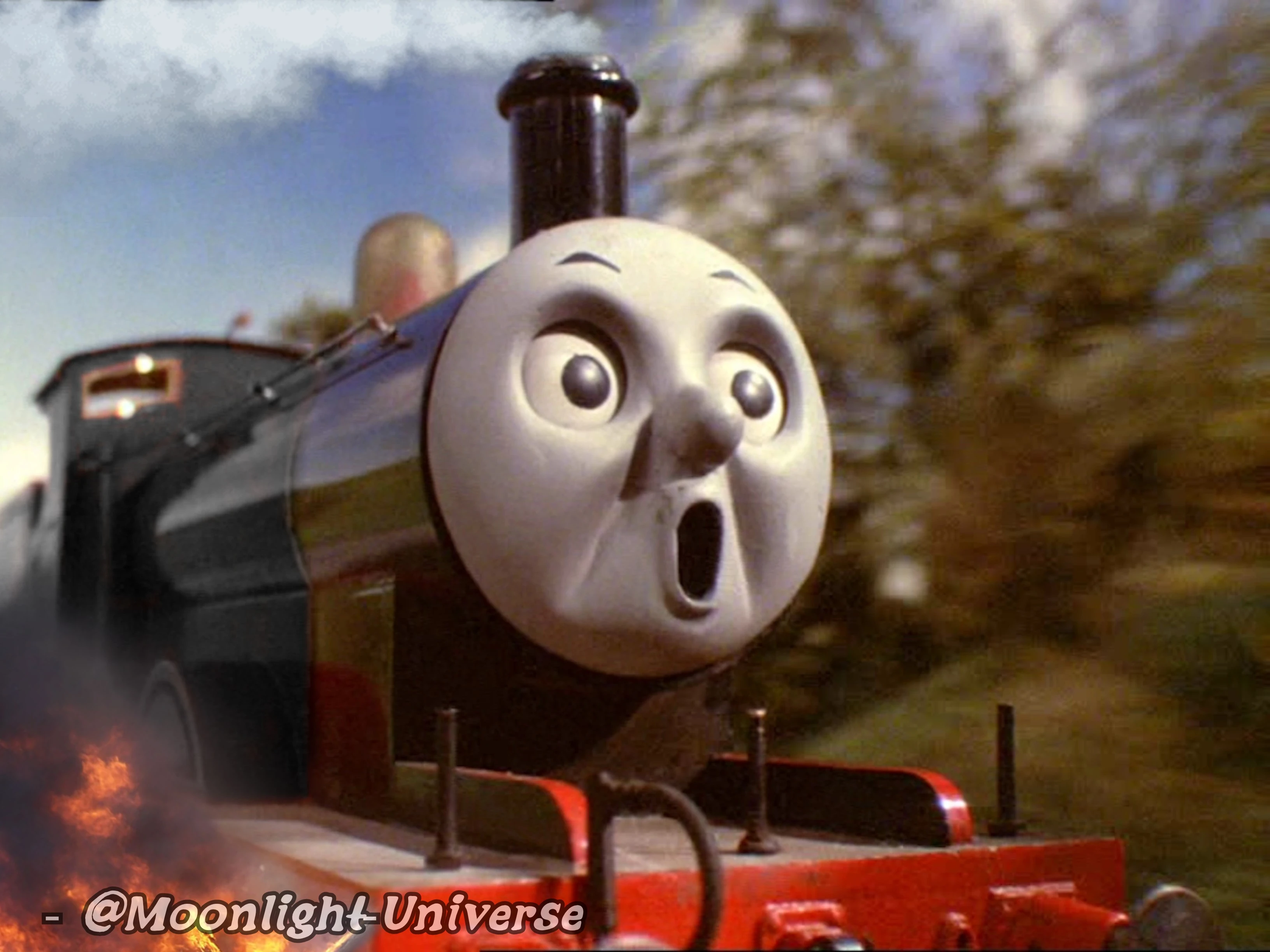 The New Engines Name Was James, And Was Scared. HIS BRAKE LOCKS WERE ON ...
