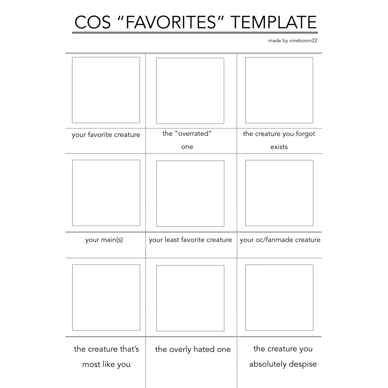 free to use favorites template (9 slots) | Fandom