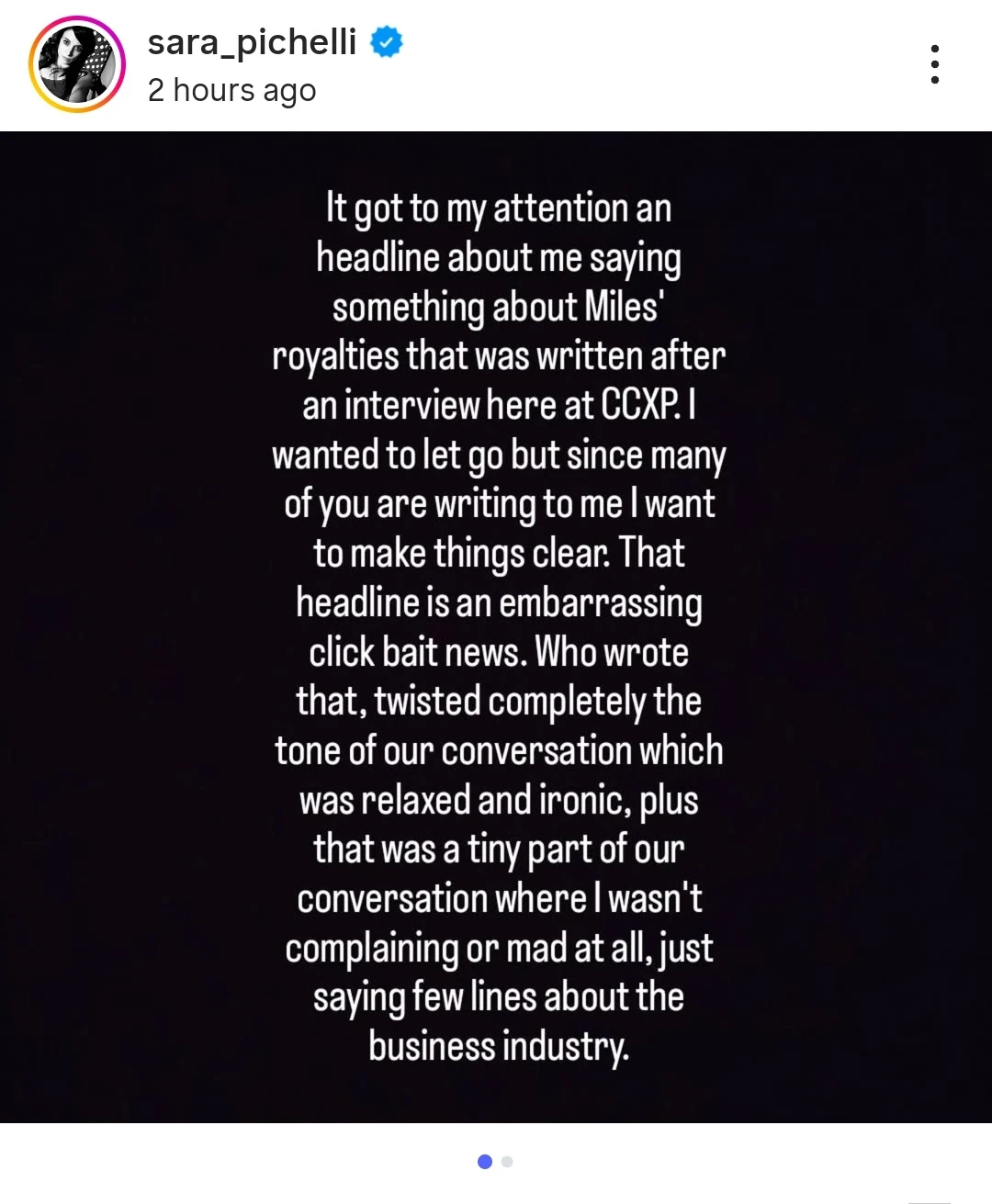 Miles Morales Co-creator Sara Pichelli has now said in a statement that ...