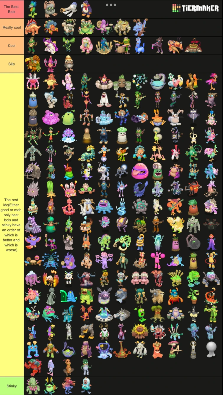 MSM tier list (The largest tier is for the monsters i don’t feel like ranking) | Fandom