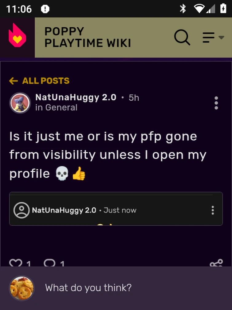 Is it just me or is my pfp gone from visibility unless I open my ...