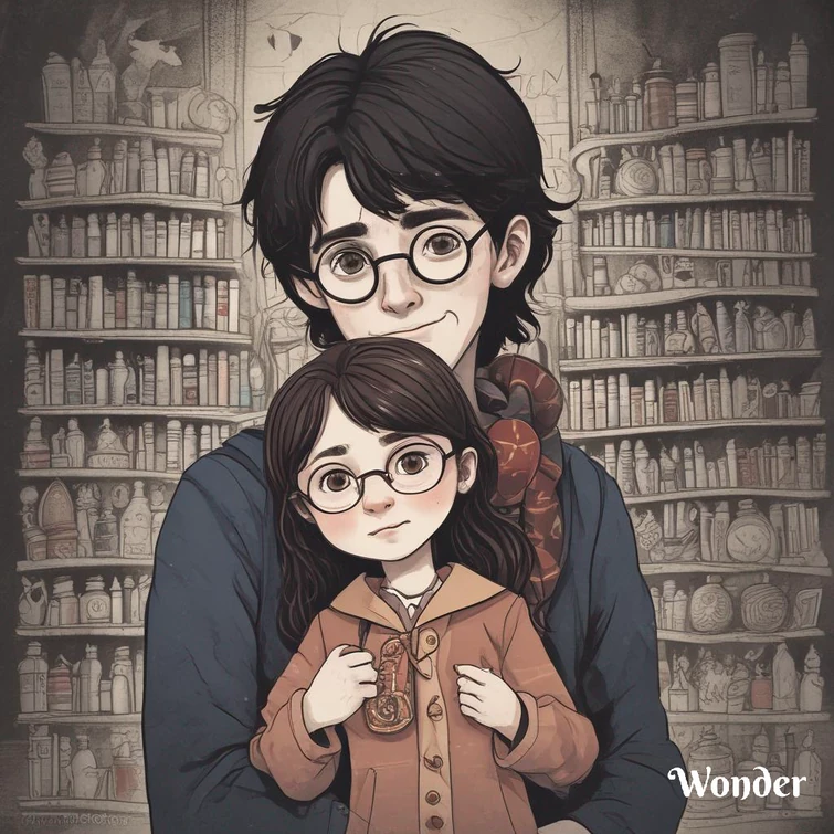 Harry Potter and his eldest daughter Prue Potter using Ai Wonder | Fandom