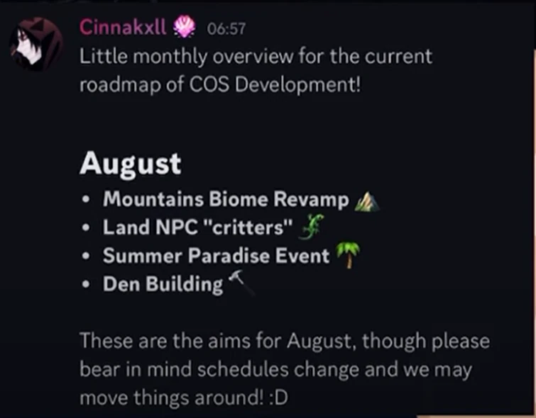 COS Roadmap for August | Fandom
