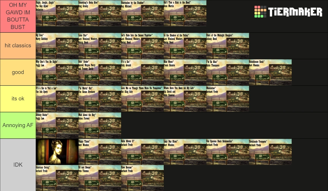 Fallout new Vegas music Tier list!!! (And possibly other tierlists if I ...