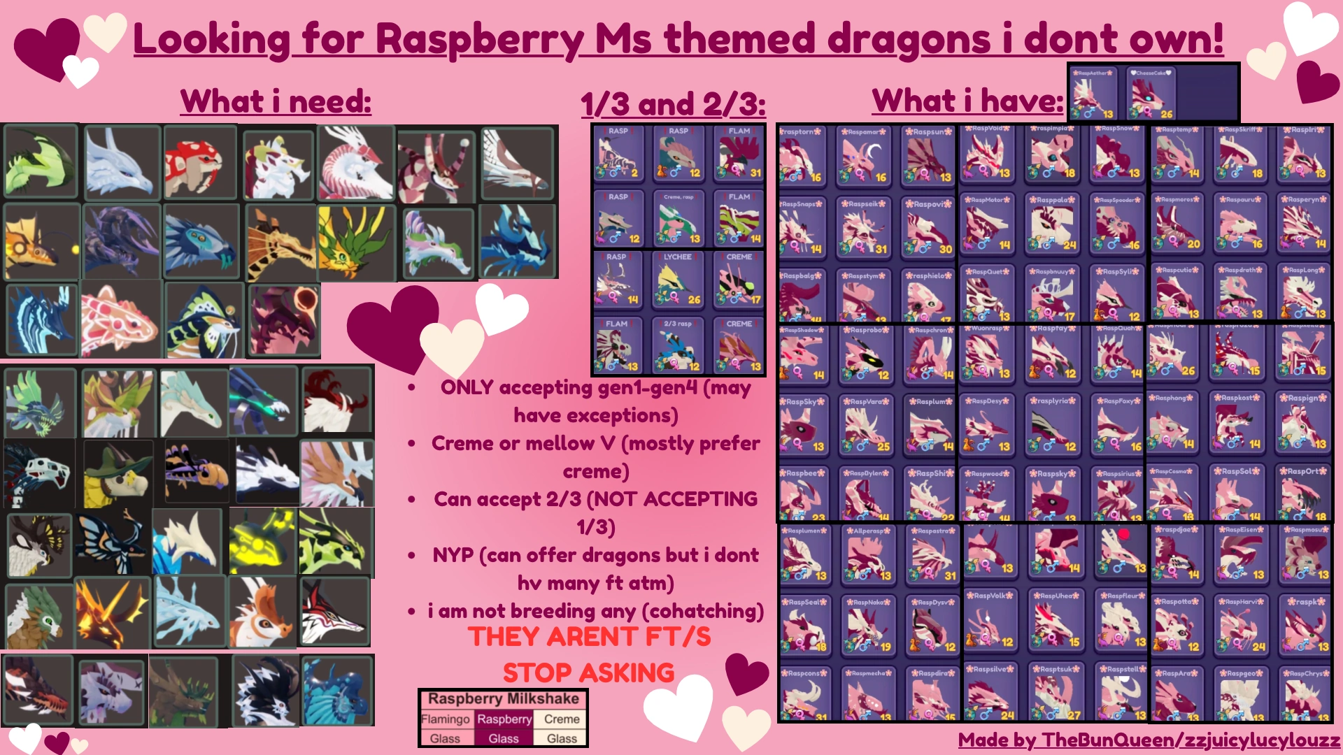 🤍🌸Lf raspberry milkshake themed dragons i dont own!🌸🤍 | Fandom
