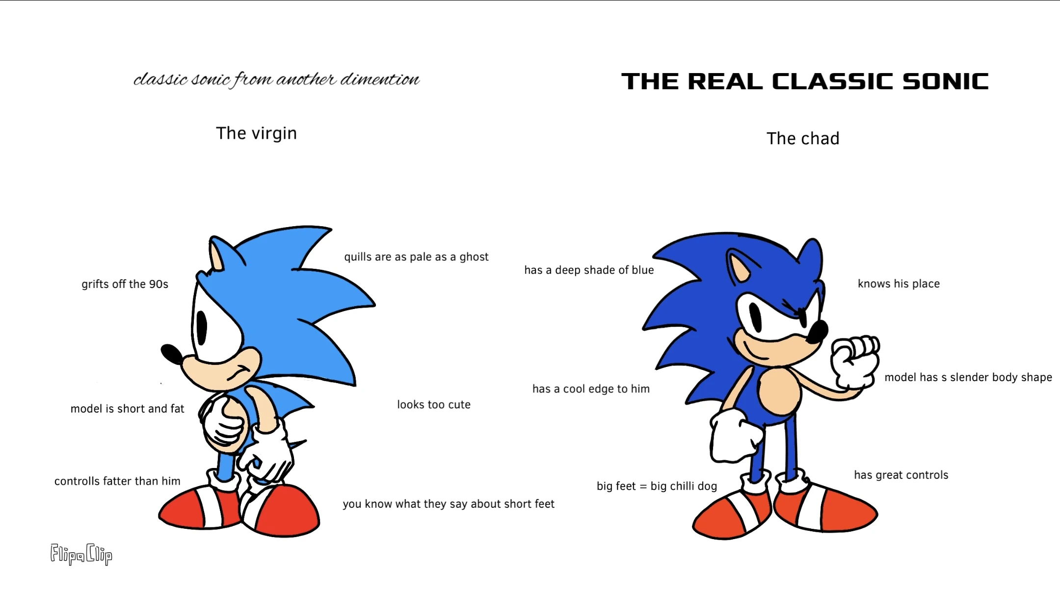 Classic Sonic (virgin) vs classic Sonic (chad) | Fandom