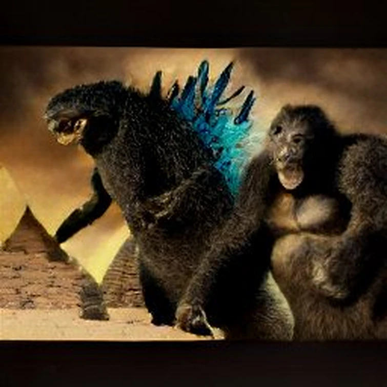 Ai generated images of Godzilla and King Kong in ancient Egypt with the ...