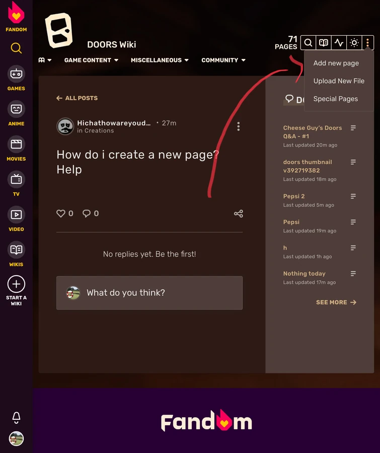 How do i create a new page?Help | Fandom