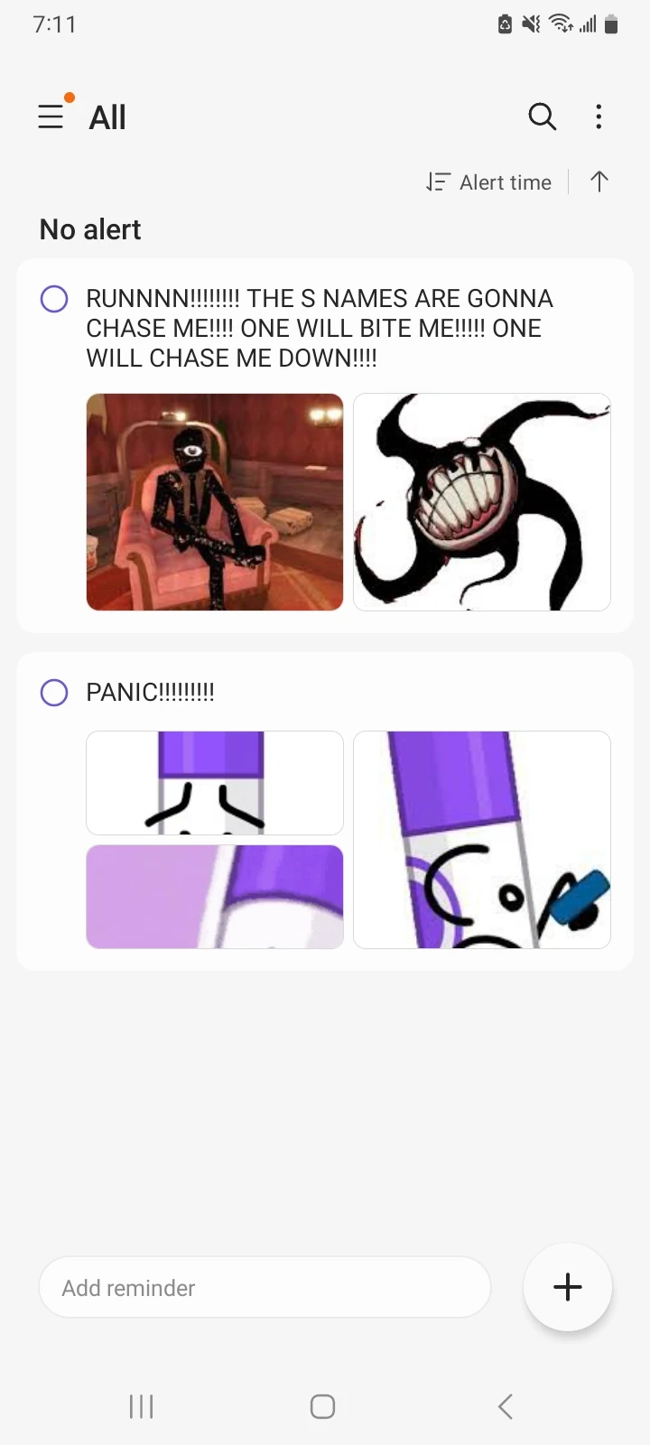 The top one wasn't on my reminders... is my sibling trolling me? | Fandom