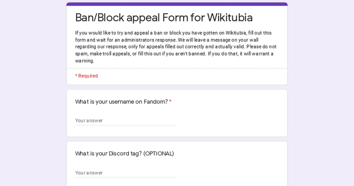 Block/ban appeal | Fandom