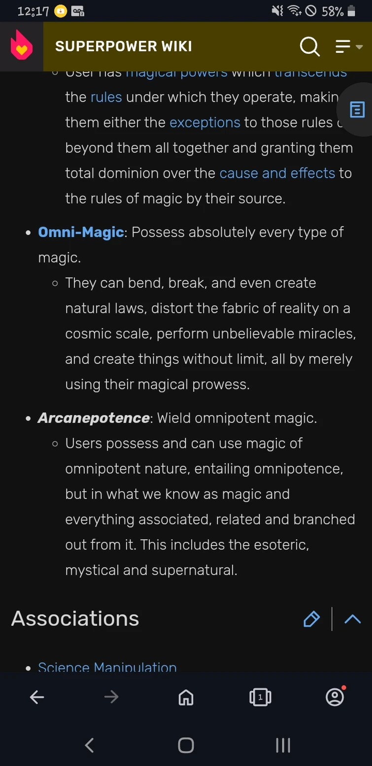 Best description of Arcanepotence and Omni-Magic? | Fandom