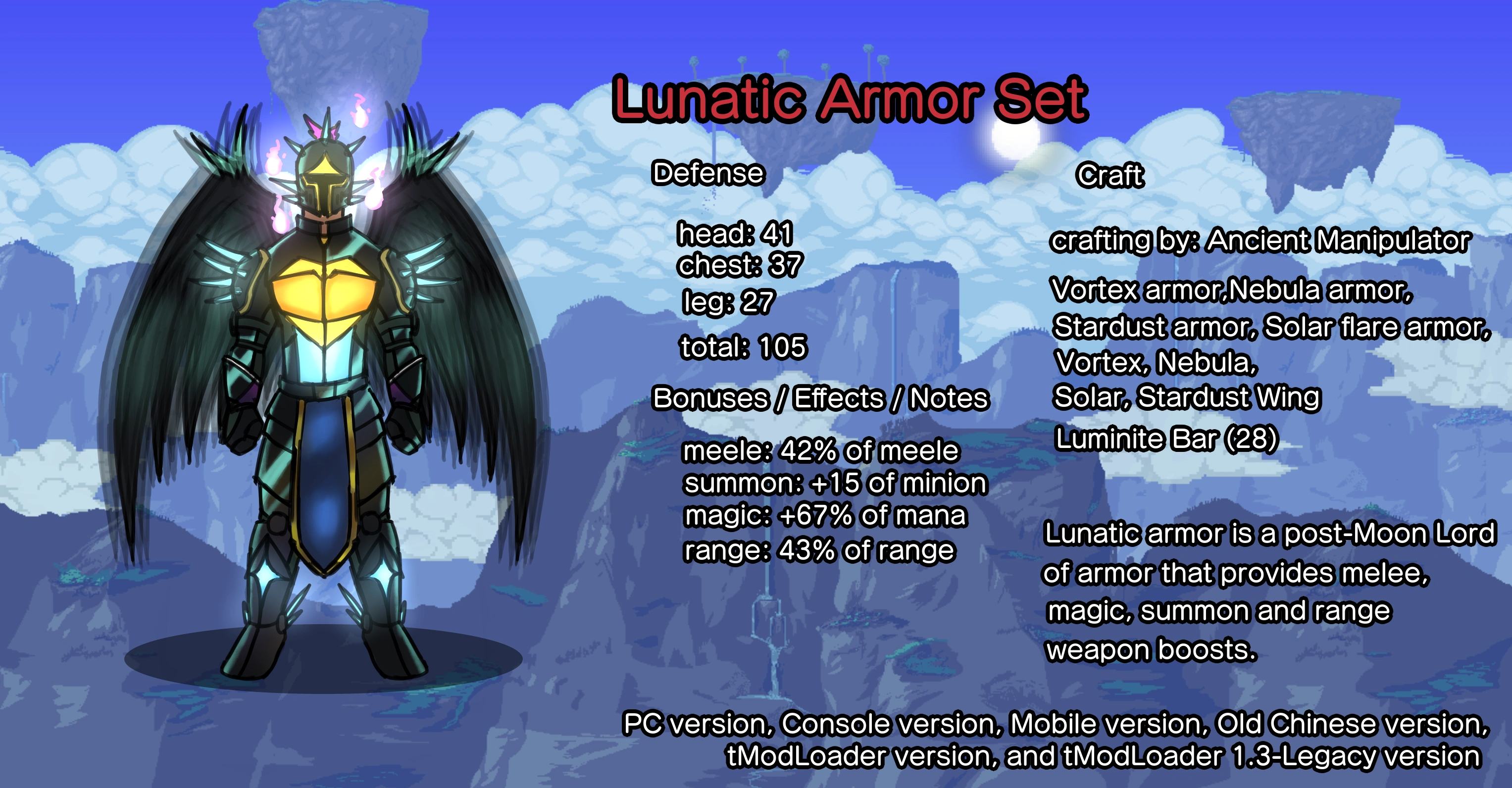 Terraria new armor Lunatic armor set | Fandom