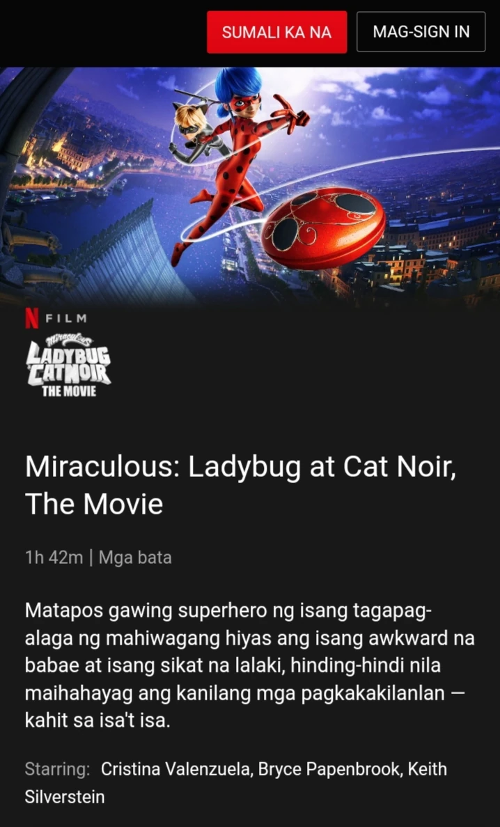 Miraculous Ladybug & Cat Noir The Movie With Filipino Version Netflix ...