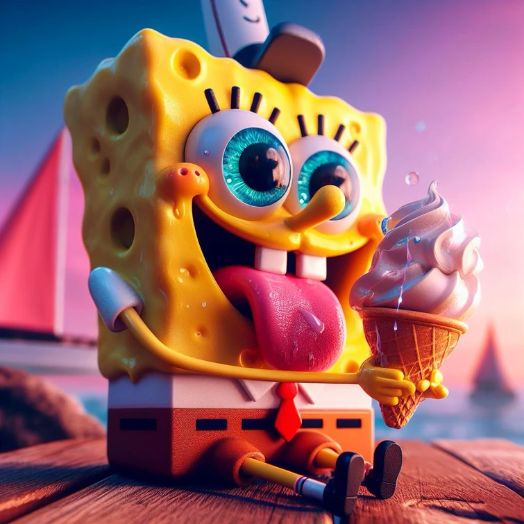 Some AI Art of SpongeBob Licking an Ice Cream Cone | Fandom