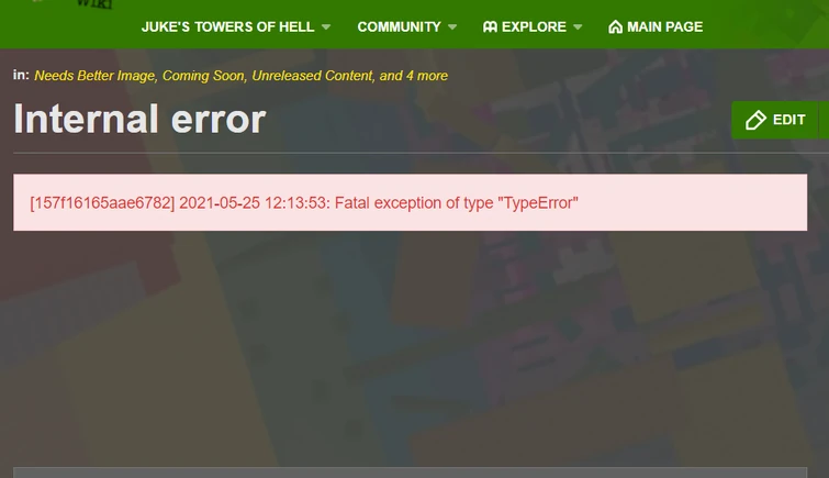 (solved) Internal Error bug when attempting to view a specific page ...