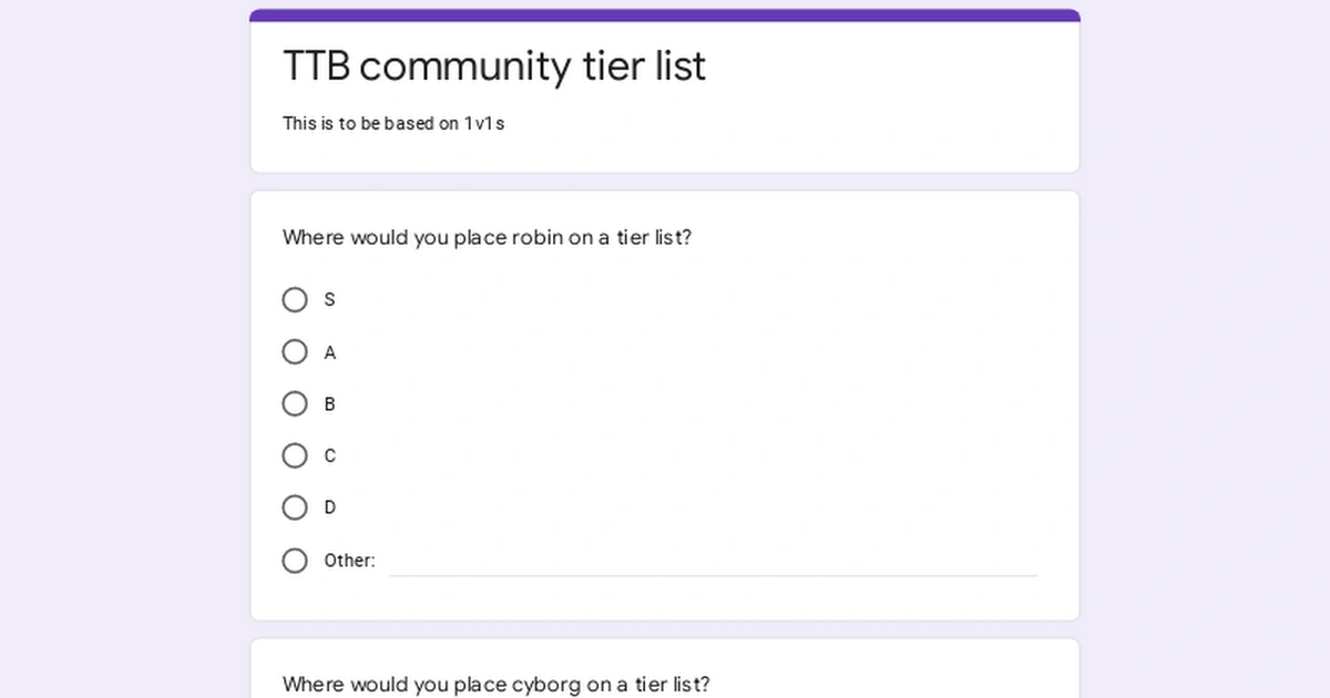 tier list form | Fandom
